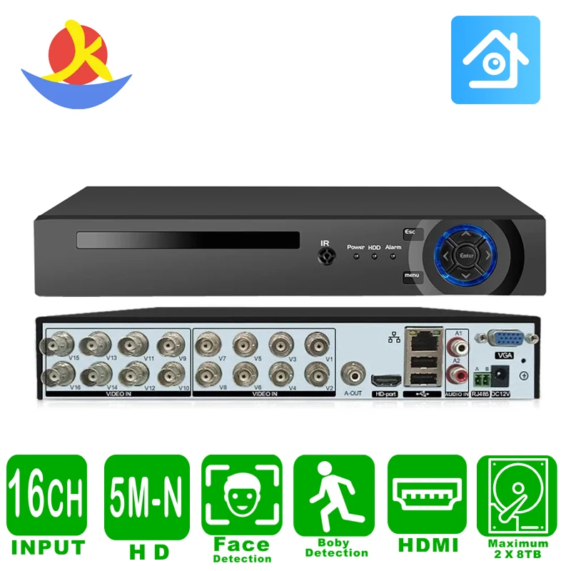 Xmeye-16Ch-5M-N-Dvr-Coaxial-Audio-Ahd-Hybrid-6-In-1-H-265-Network ...
