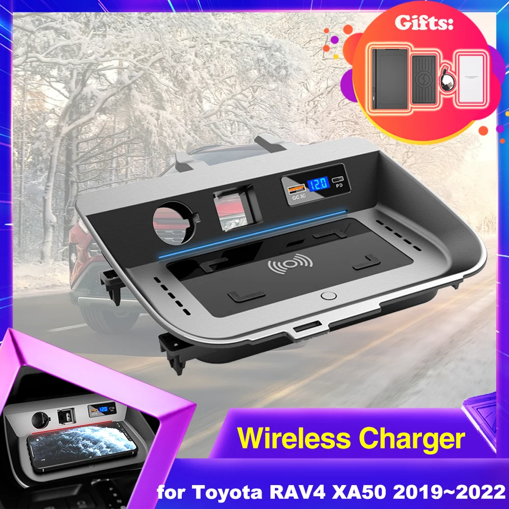 15w Car Wireless Charging Pad For Toyota Rav4 Xa50 Le Xle Xse 2019~2022 ...