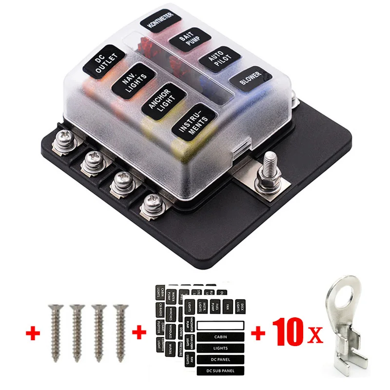 Universal Car 6 Way 8 Way Blade Fuse Terminal Block Auto Track Fuse ...