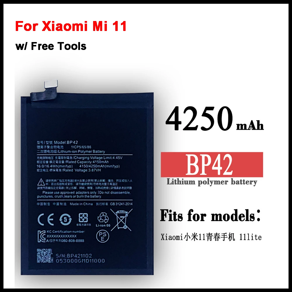 Batería de repuesto para Xiaomi Mi 11 Lite BP42, batería de teléfono ...