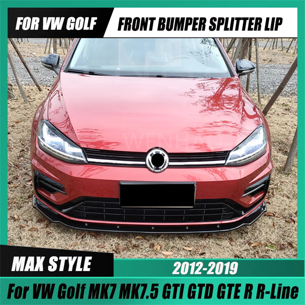 For Vw Golf 7 Mk7 7.5 Gti R Front Bumper Lip Spoiler Splitter Diffuser ...