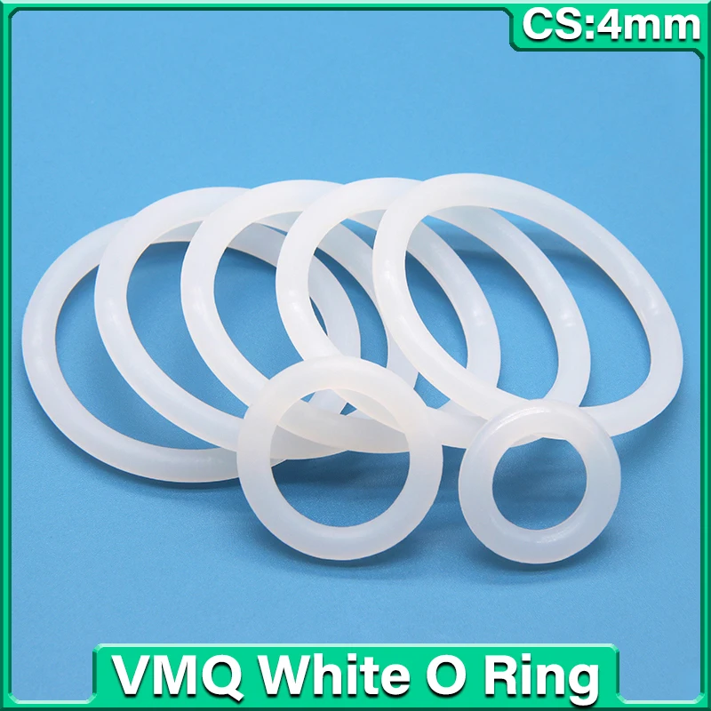 10-50pcs-VMQ-O-Ring-Gasket-CS-4mm-OD-12-150mm-White-Waterproof-Washer ...