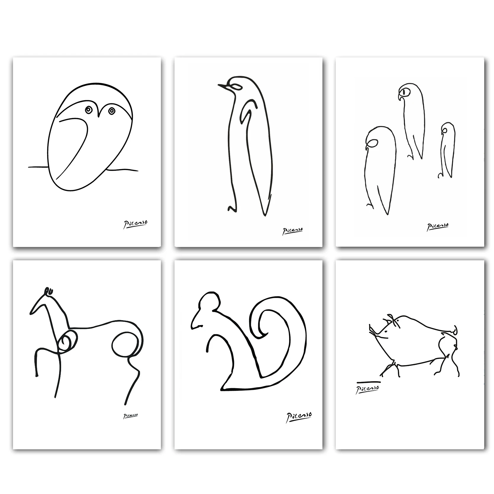 Picasso Line Drawing Animals