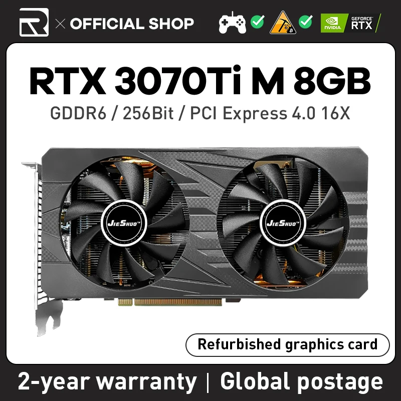 Jieshuo RTX 3070TI M 8gb Gpu 8pin Gddr6 256bit Graphics Card Express 4.0x16 JIESHUO Rtx 3070 Ti ...