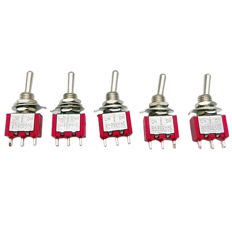 5PCS SPDT DPDT M6 6MM Reset Latching Toggle Switch MTS-223, 47% OFF