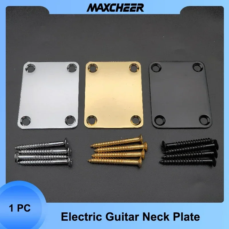 Electric-Guitar-Neck-Plate-Metal-Black-Gold-Chrome-Neck-Plate-for-TL ...