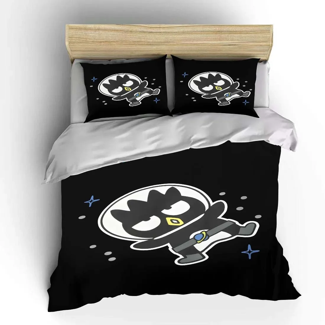 Sanrio-BADTZ-MARU-Black-Pattern-Bedding-Set-Children-3-Pieces-Set-King ...