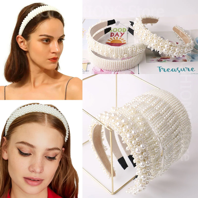 Diadema-francesa-de-perlas-completas-para-mujer-Aro-para-el-cabello ...