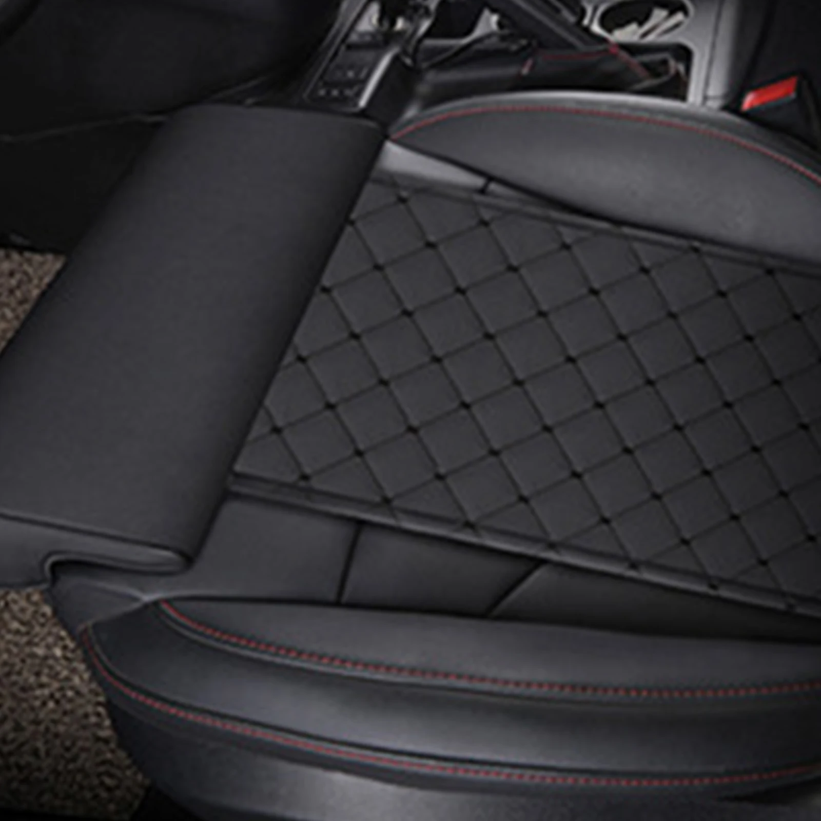 Leather-Car-Seat-Extender-Cushion-Leg-Support-Pillow-Memory-Foam-Knee ...