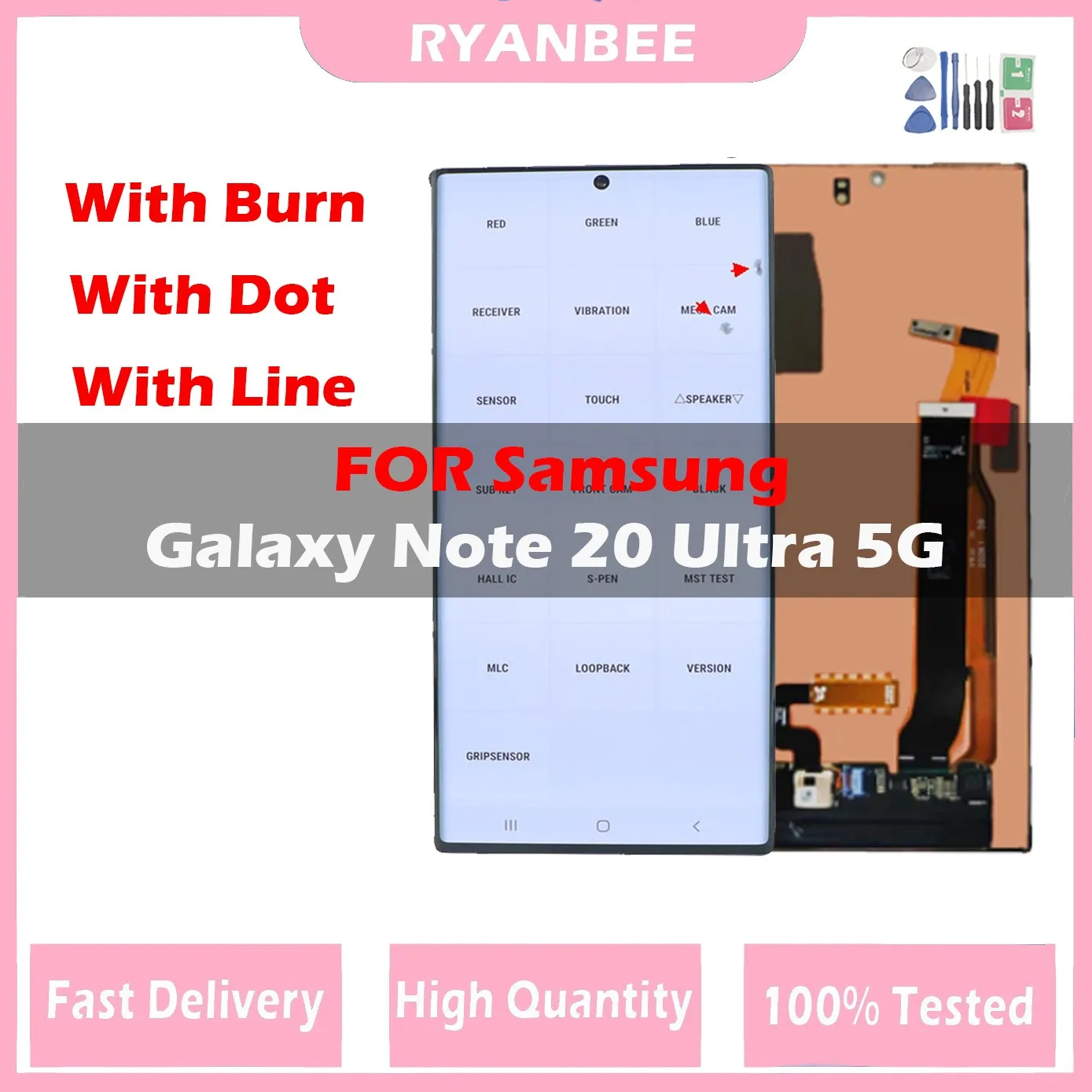 삼성 갤럭시 노트 20 울트라 LCD 디스플레이, 슈퍼 아몰레드 LCD, SM N985F N985F/DS N986B 5G 터치 ...