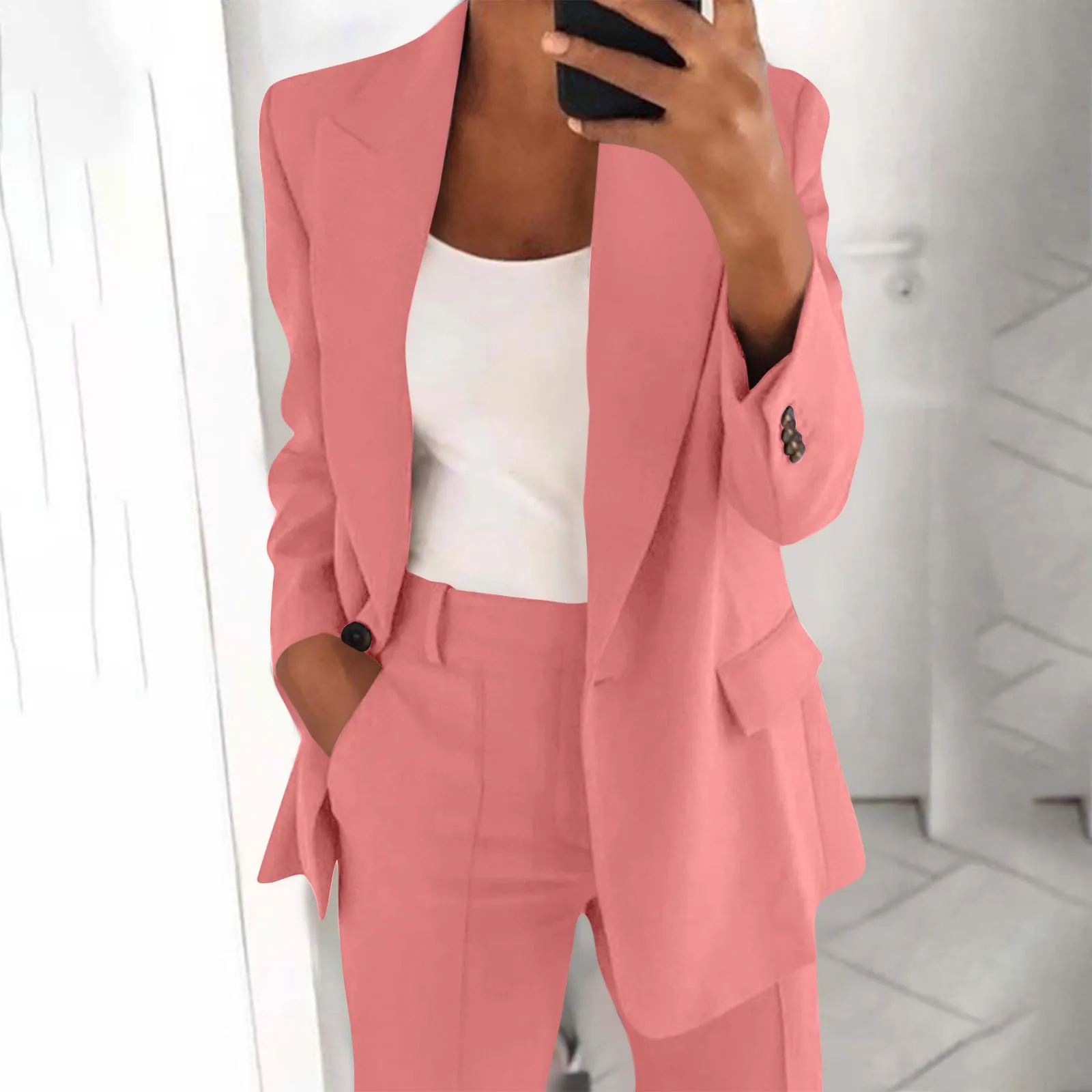 Casaco-fino-com-gola-polo-feminino-terno-casual-cardig-temperado-moda ...