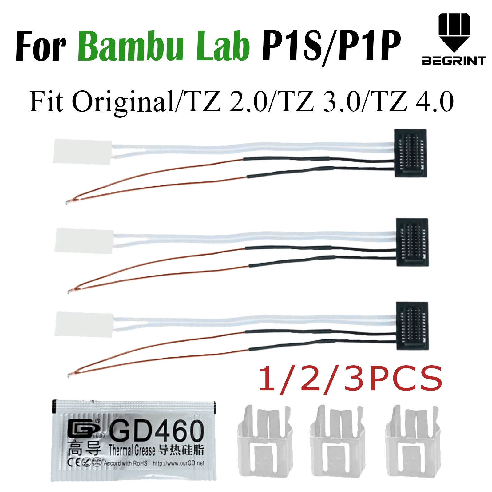 Para Bambu lab P1S P1P Hot End 24v 65w Sensor de temperatura del ...