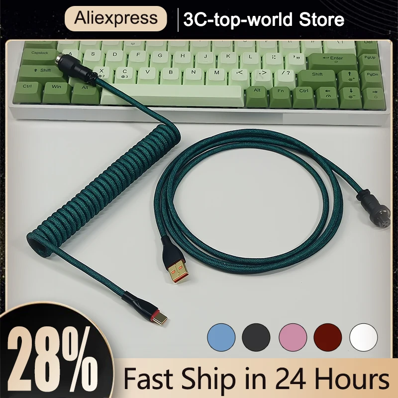 Cabo Enrolado Tipo C Teclado Mecânico Fio De Teclado Usb Cabo De ...