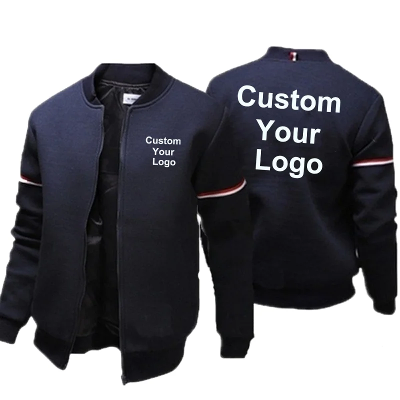 New-Fashion-Men-s-Jacket-Custom-Your-Logo-Slim-Sports-Zipper-Jacket ...