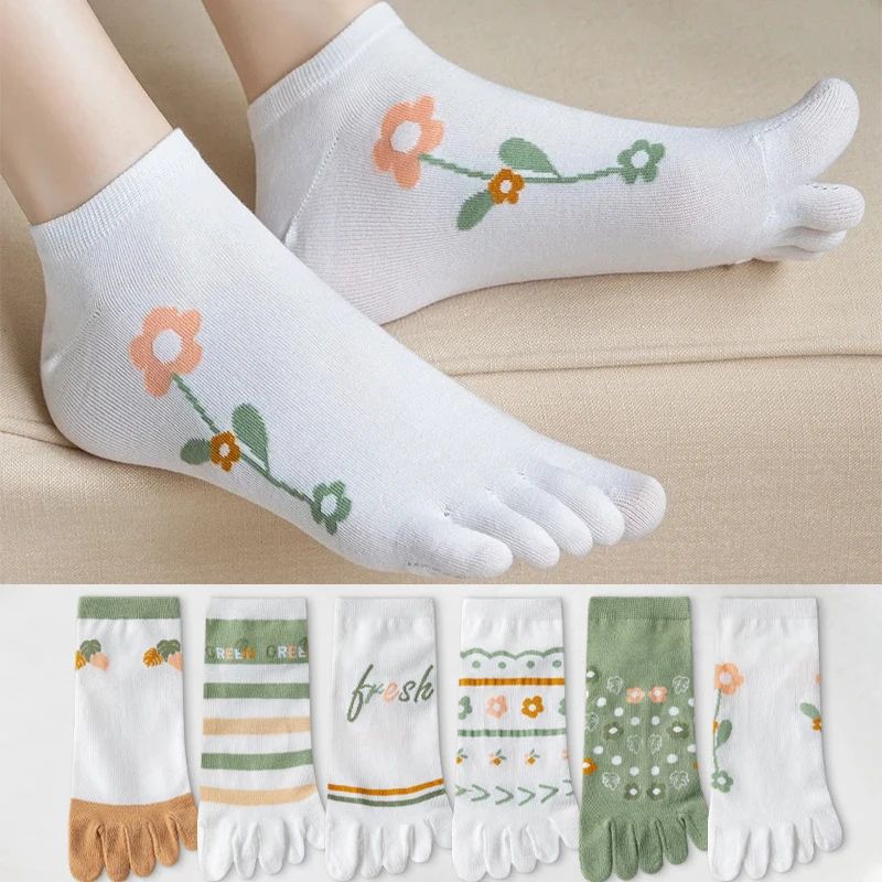 6-Pairs-lot-Kawaii-Cute-Five-Finger-Socks-Women-Summer-Thin-Ankle-Socks ...
