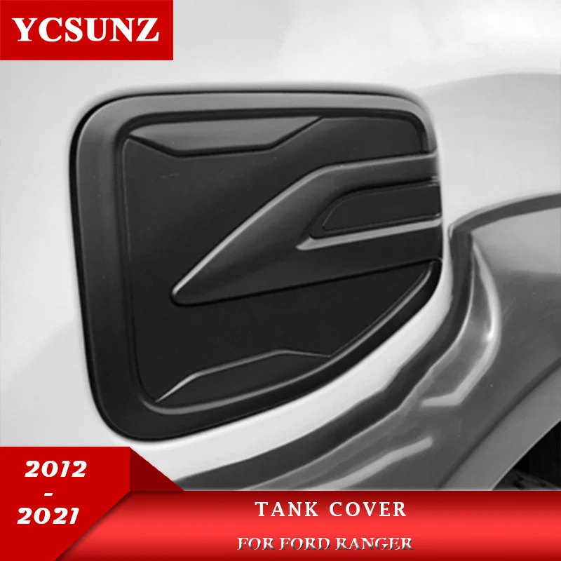 Matte-Black-Chrome-Fuel-Tank-Cap-Cover-For-Ford-Ranger-Wildtrak-2012 ...