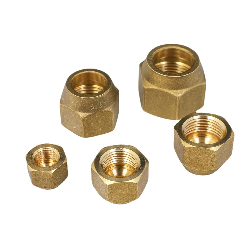 Tuerca hexagonal forjada de latón para SAE de 45 grados, adaptador de ...