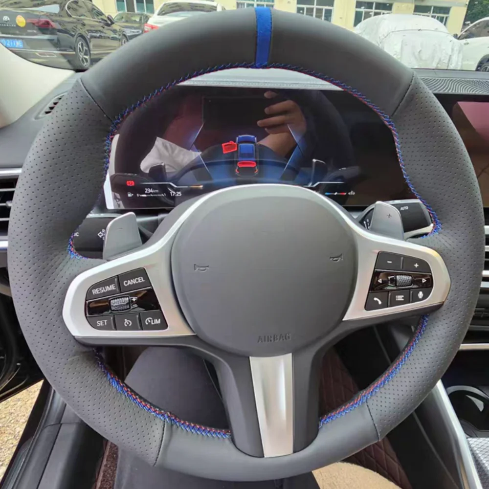 Custom Artificial Leather Car Steering Wheel Braid Cover For BMW M ...