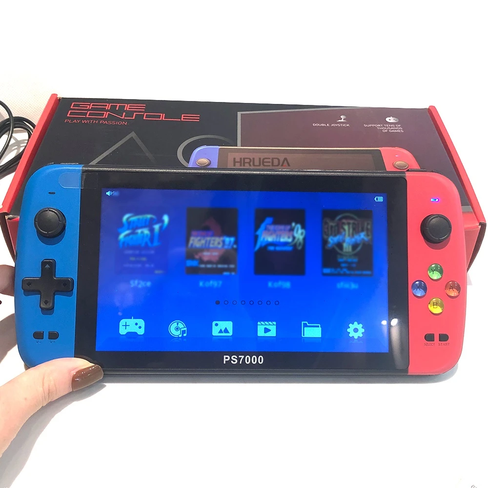 PS7000 Portable Game Console with 2 Gamepads 7-Inch HD 32GB/64GB 6000 ...