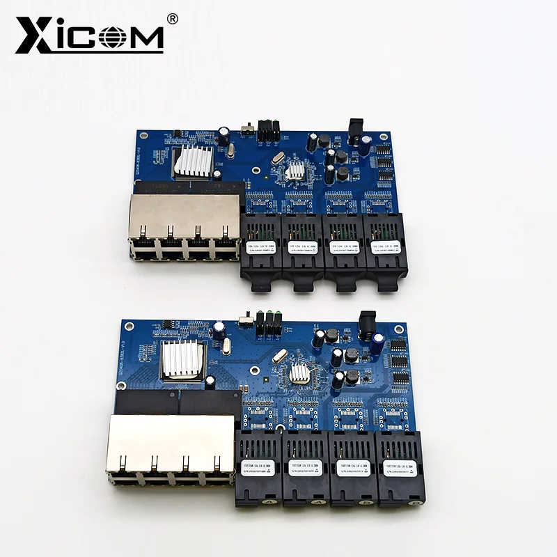 100/1000mbps Pcba Borad Fiber Optical Converter Switch 4 Fiber Port 8 ...