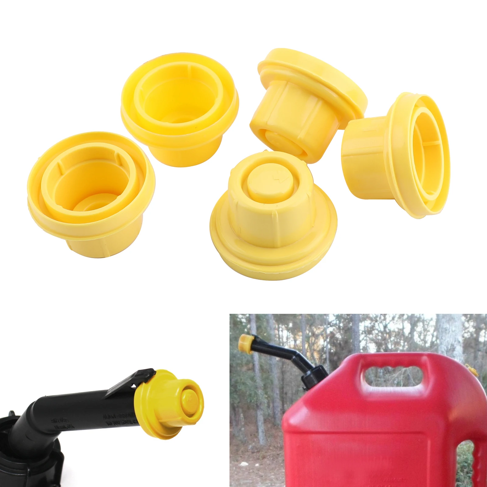 5x-Replacement-YELLOW-SPOUT-CAP-Top-For-BLITZ-Fuel-GAS-CAN-900302 ...