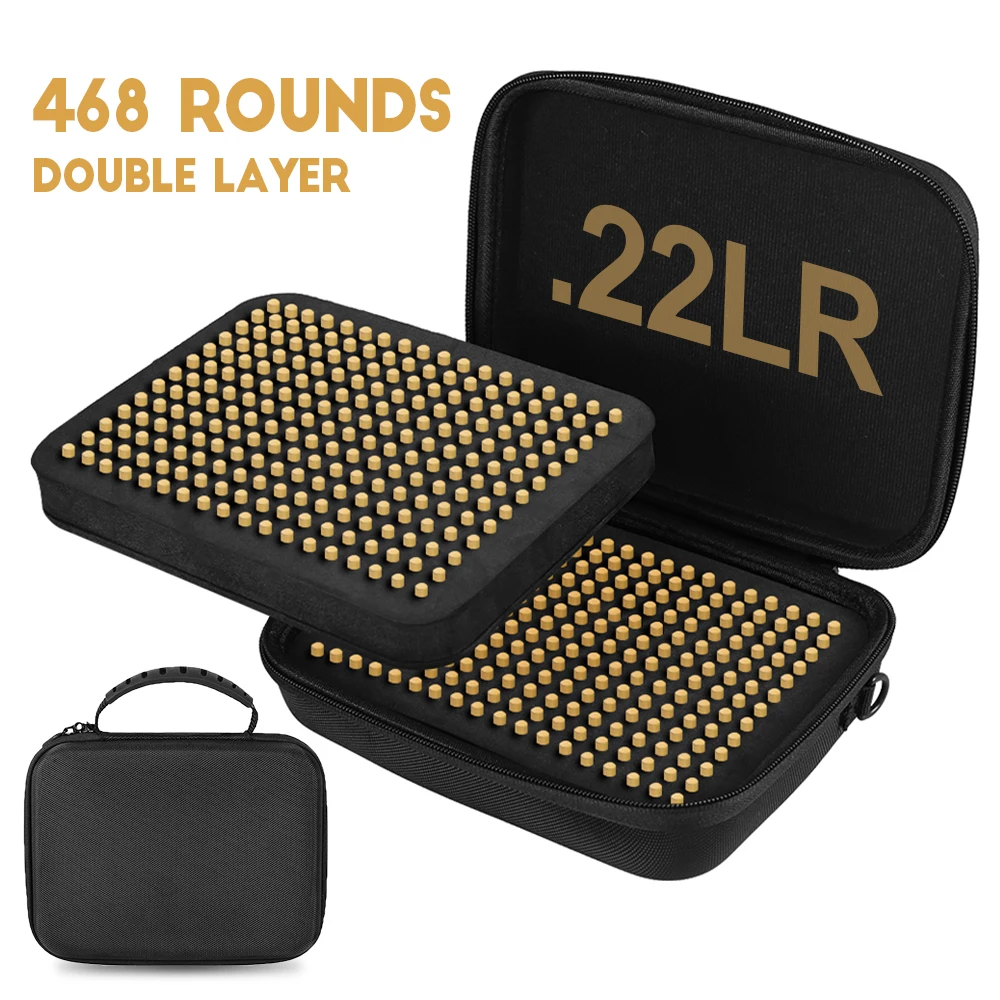 468 Rounds Ammo Pouches for .22LR Bullet Double Layer Ammo Case Storage ...
