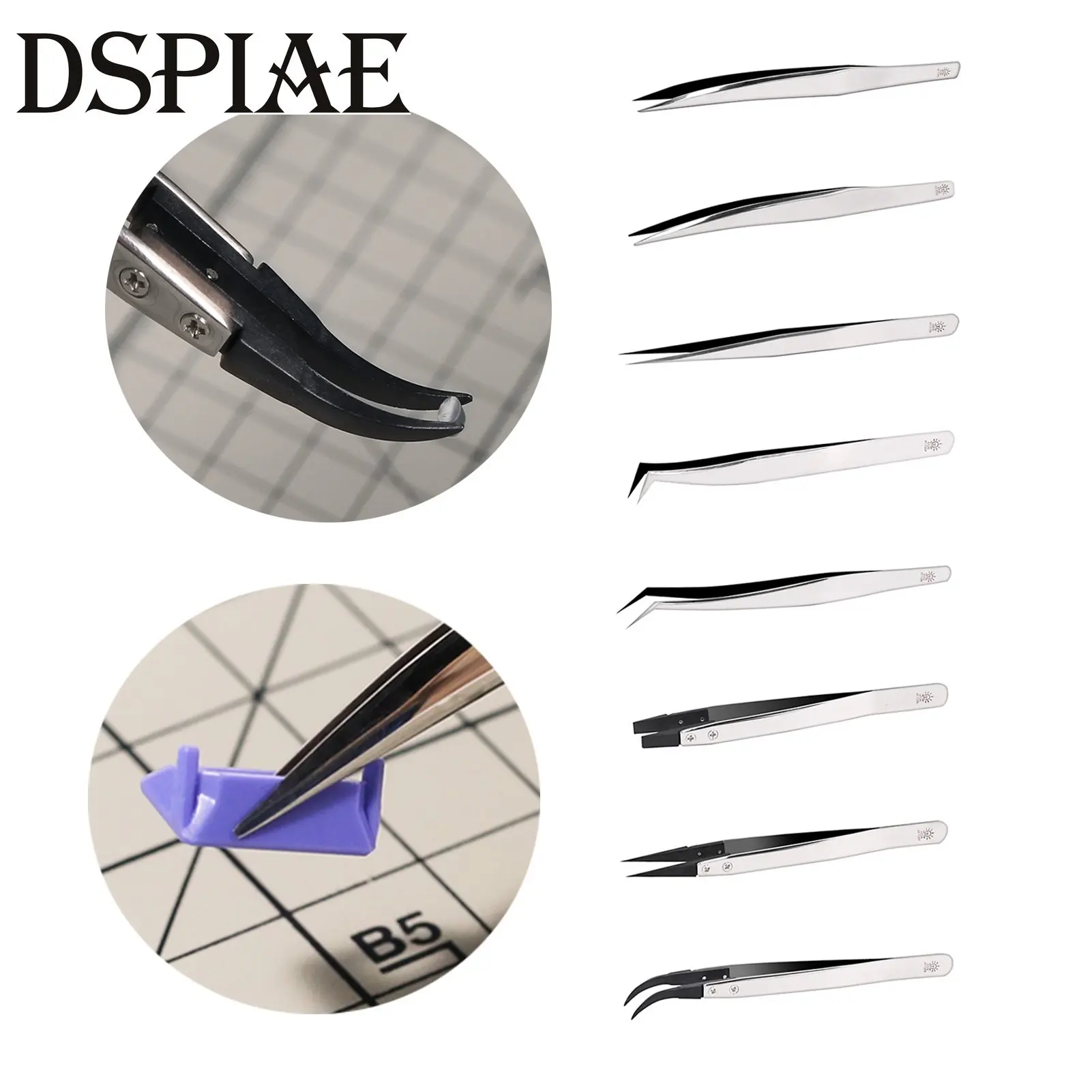 DSPIAE AT-TZ HG Angled Tweezers Industrial Tweezers Anti-static ...