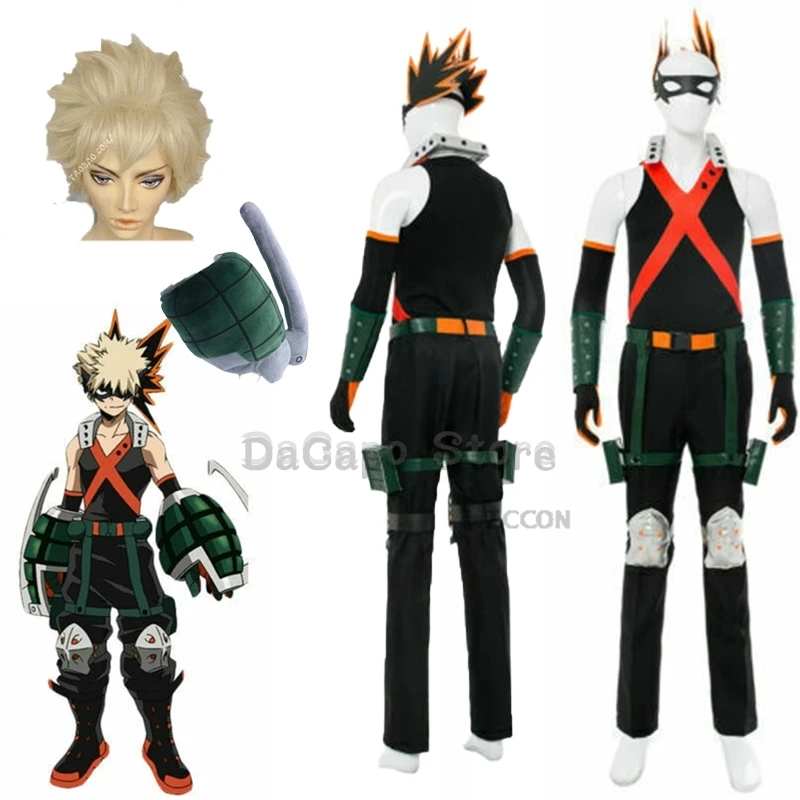 Anime My Hero Cosplay Bakugou Katsuki Cosplay Costume Academia Wig ...