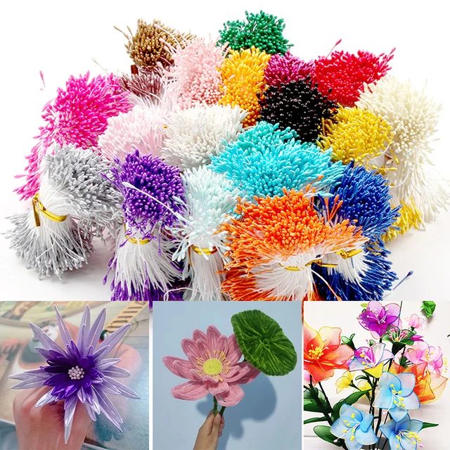 Flower Stamens 280 Pcs Pearl Effect Artificial - Double Head Cotton ...