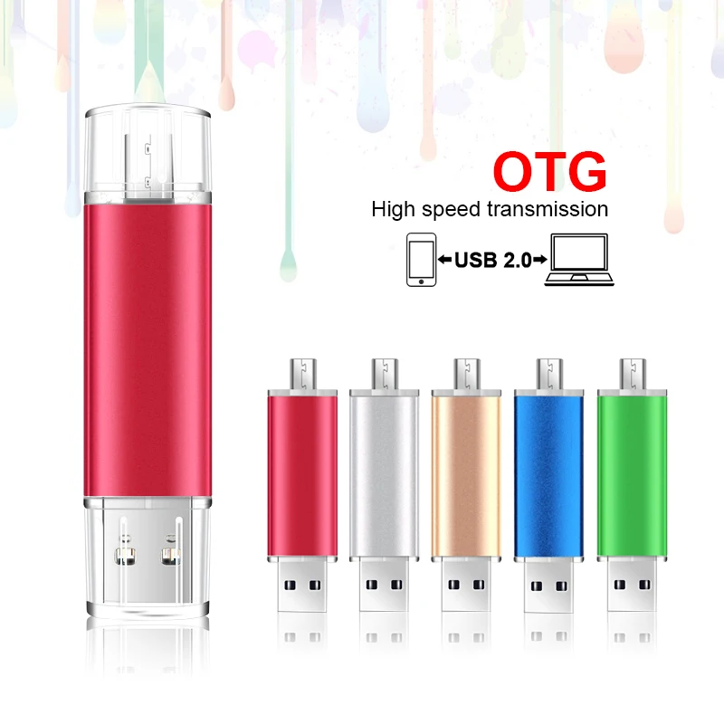 OTG USB Pendrive 2 in 1 typec OTG 2.0 Custom Logo Flash Drive 128gb 64g ...