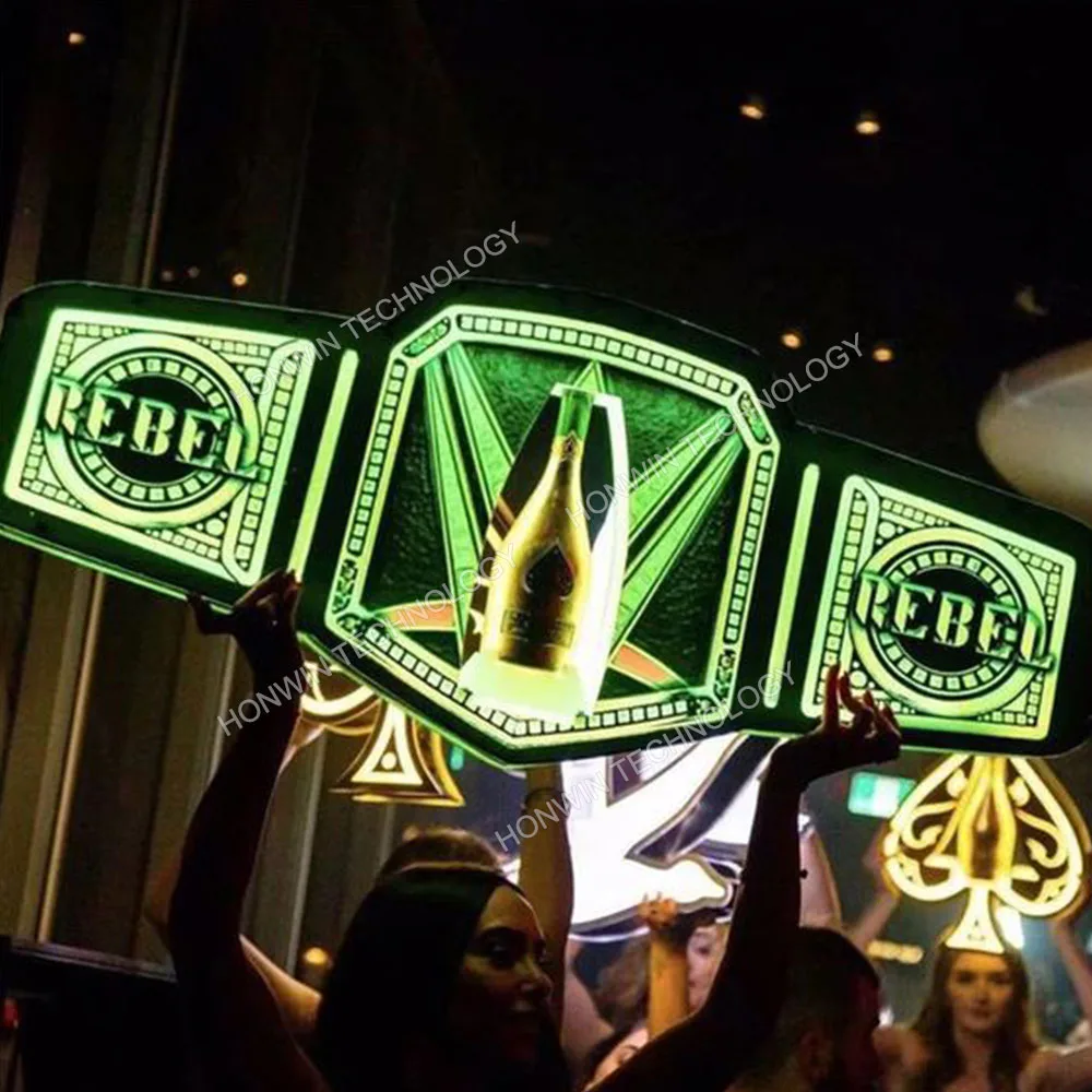 Battery-Power-Customized-logo-Nightclub-LED-Belt-Champion-Champagne ...