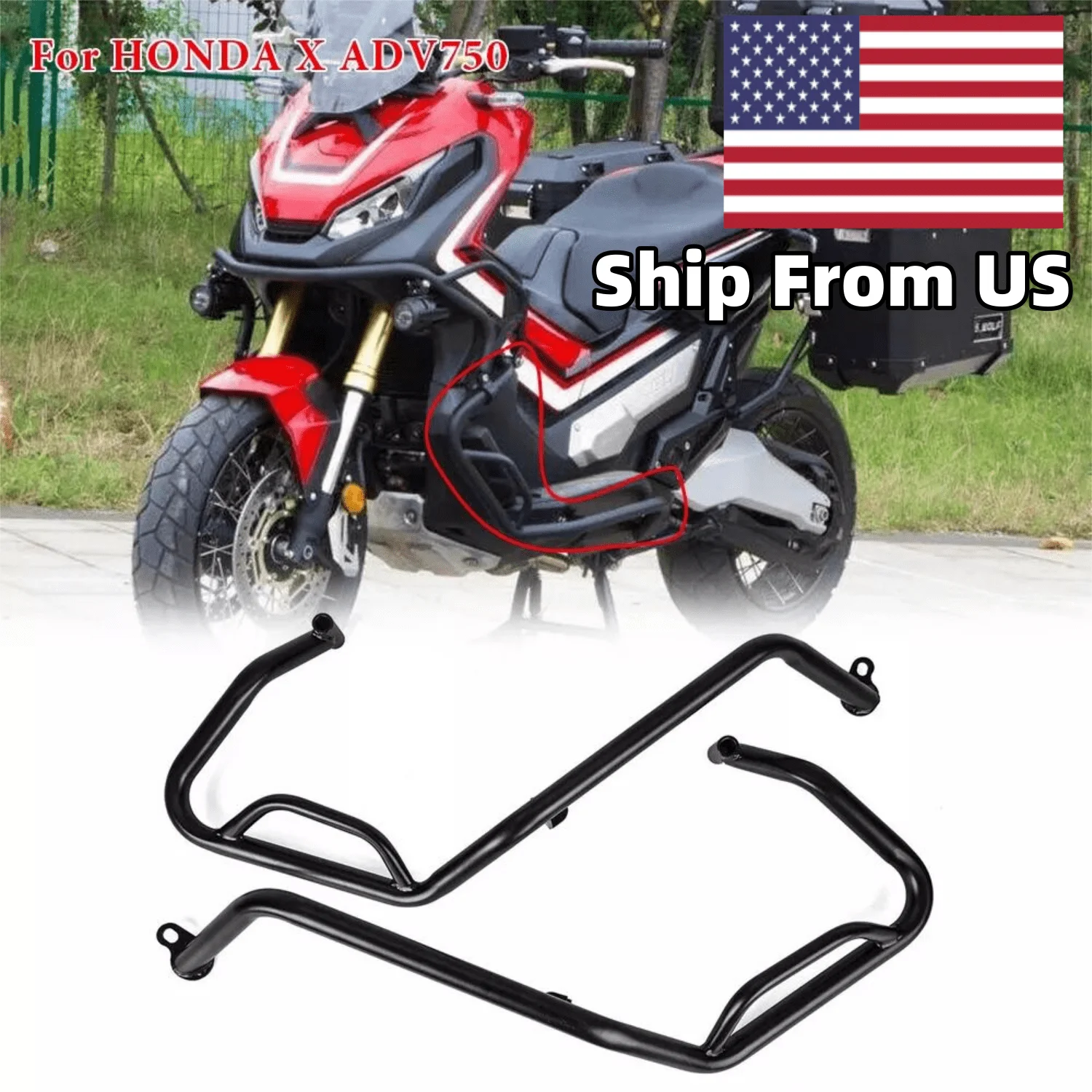 Motorcycle Steel Lower Crash Bar Engine Guard Frame Protector Bumper ...
