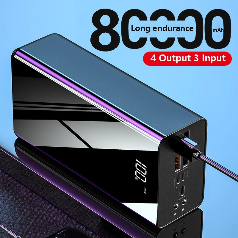 80000mAh-Power-Bank-Full-Mirror-Screen-Portable-Fast-Charger-Powerbank ...