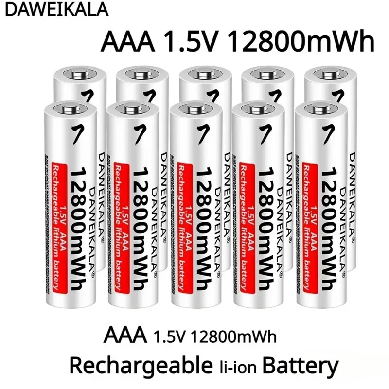 Daweikala 2025 New AAA Rechargeable Battery 1.5V 12800mWh Li-ion ...