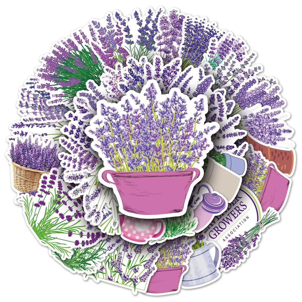 10-30-50PCS-Lavender-Cartoon-Small-Fresh-Personality-Creative-Sticker ...