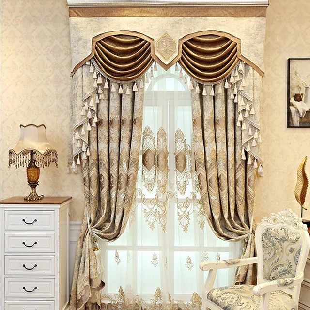 Smooth Window Drapery Ideas With Beige Curtains