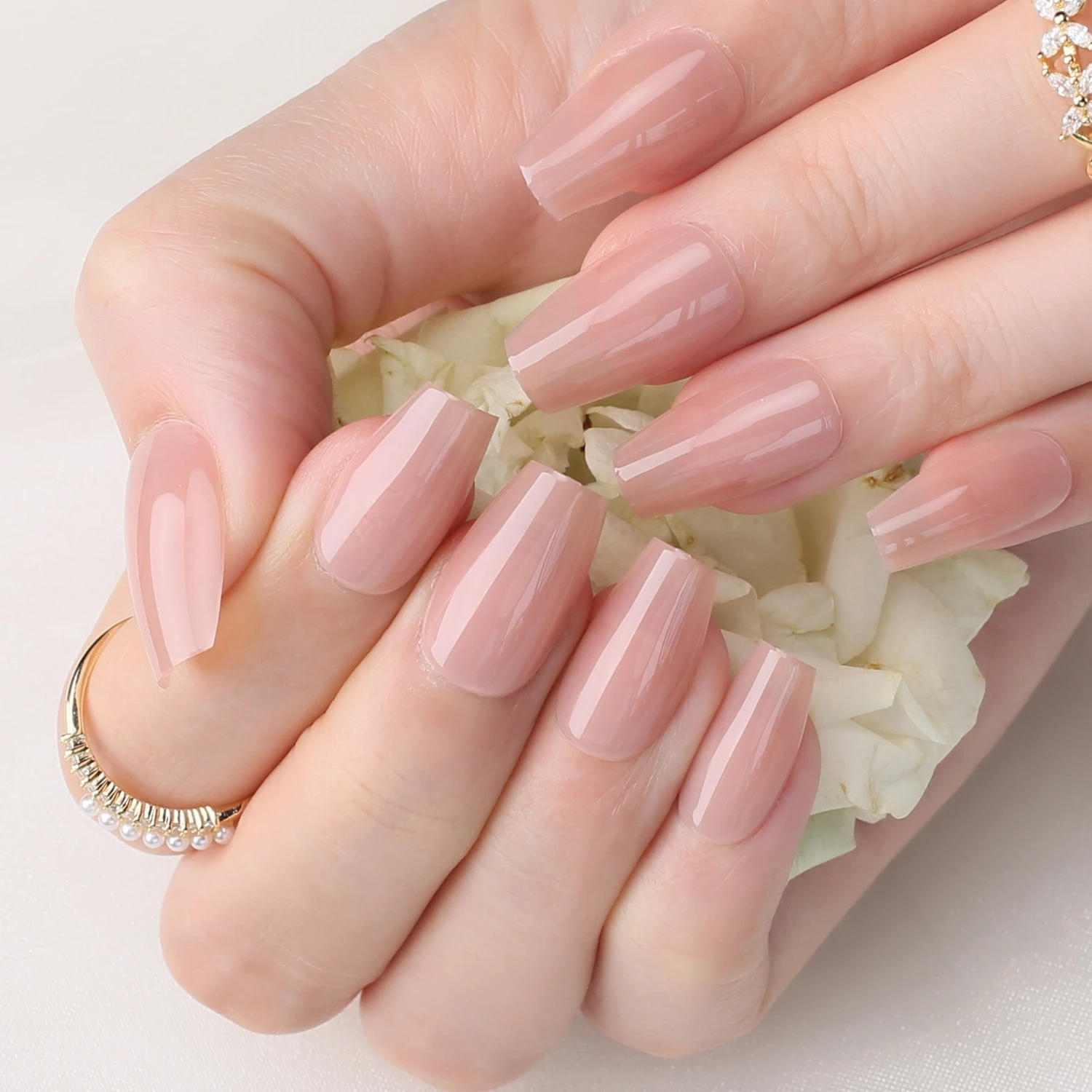Natural Color Acrylic Nails