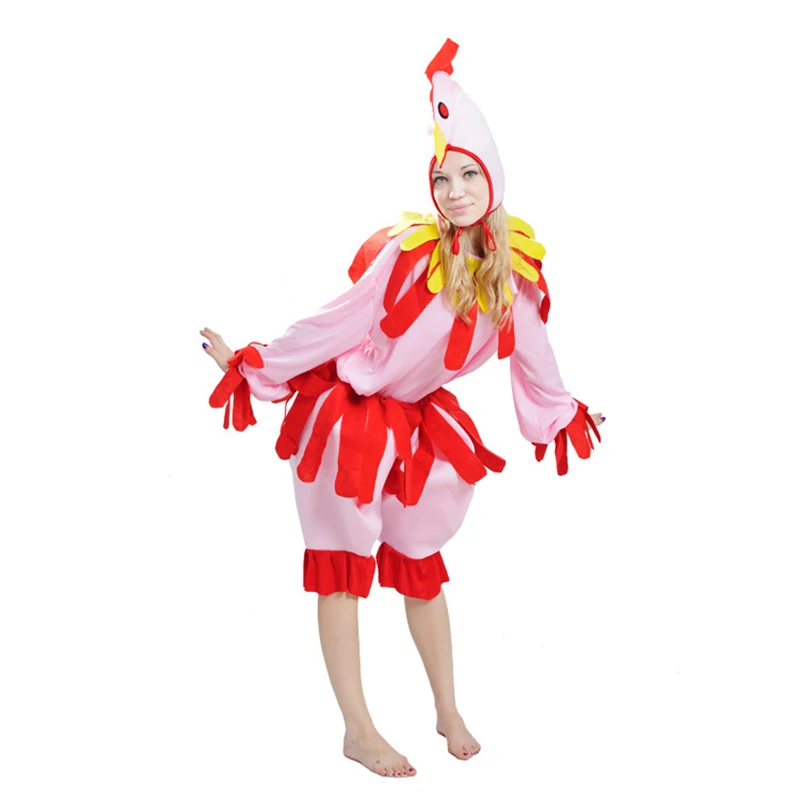 Funny Women Pink Hen Carnival Halloween Fancy Dress Up Adult Cluckin ...