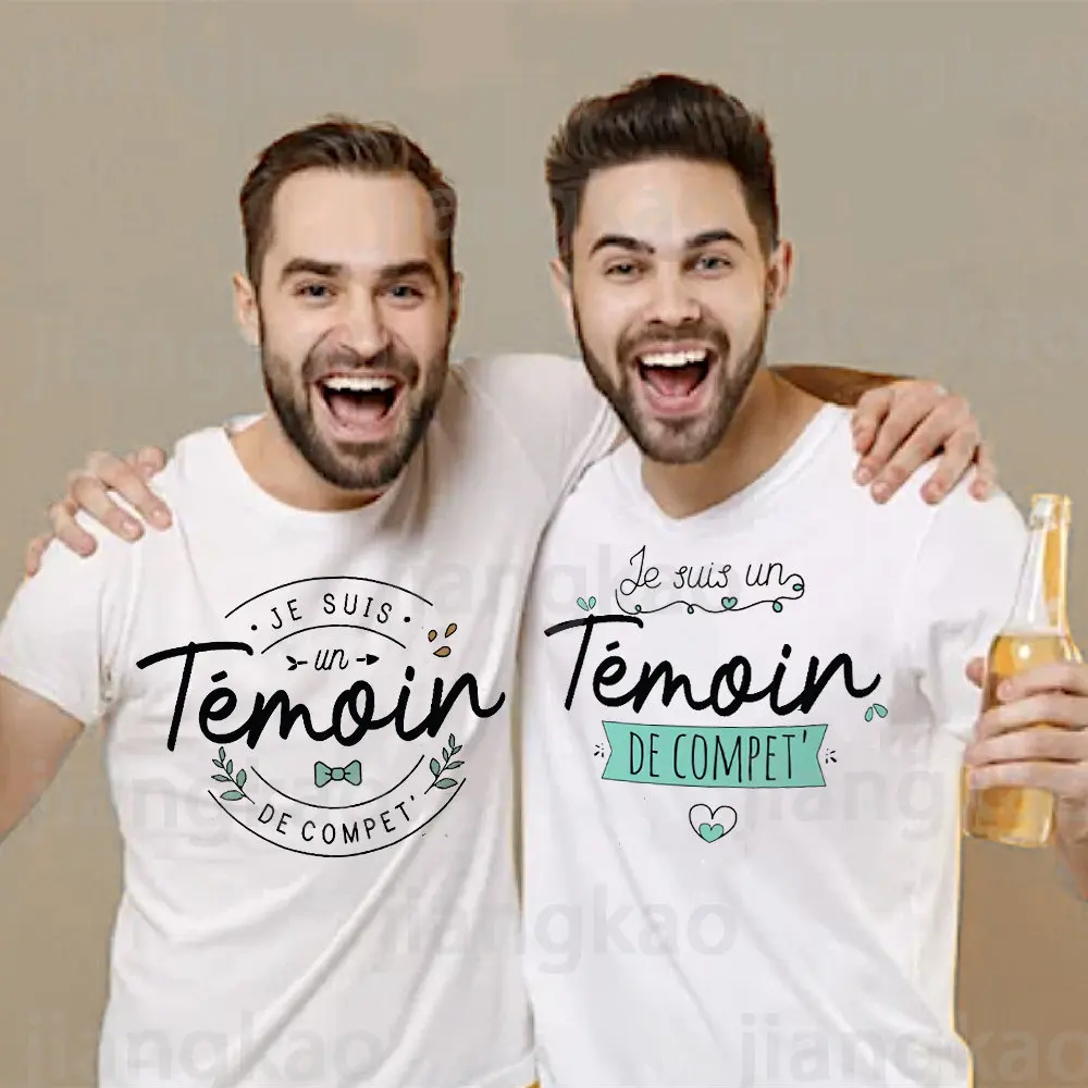 Temoin-T-shirt-imprim-en-fran-ais-pour-mari-enterrement-de-vie-de-jeune ...