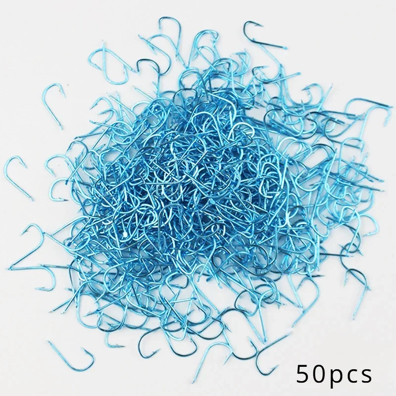 50pcs-Fishing-Hook-1-8-Barb-Nobarb-Fishhook-Tiny-Blue-Green-Pink ...