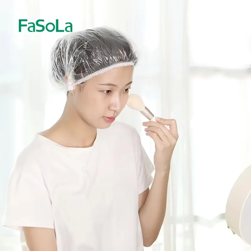 FaSoLa-50PCS-Disposable-Shower-Caps-Hair-Processing-Clear-Plastic-Caps-for-Spa-Home-Hotel-Hair ...