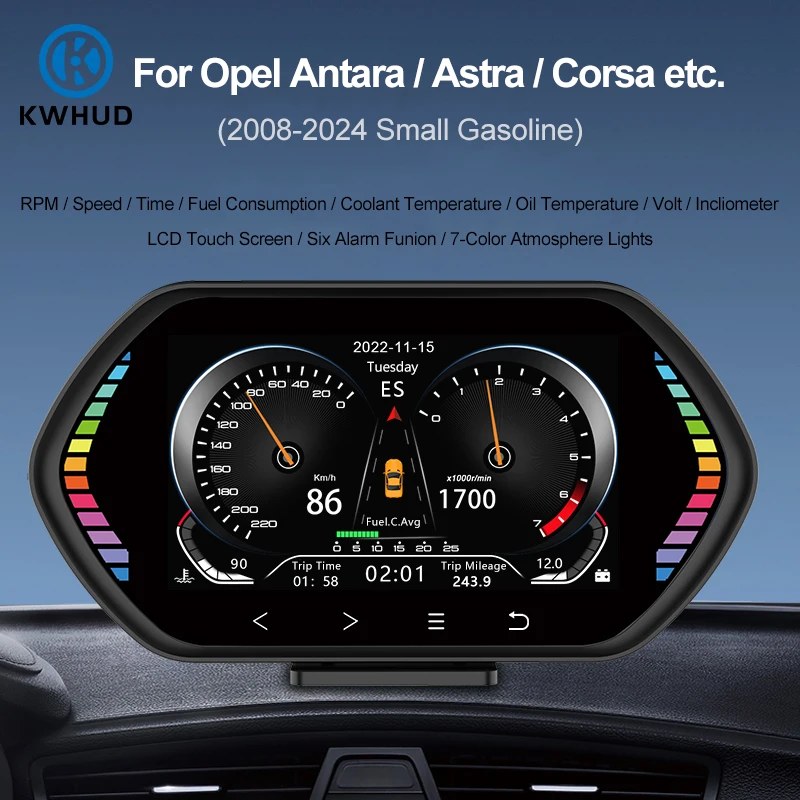 KWHUD-HUD-OBD2-Display-On-board-Computer-Car-Speedometer-RPM-Slope ...