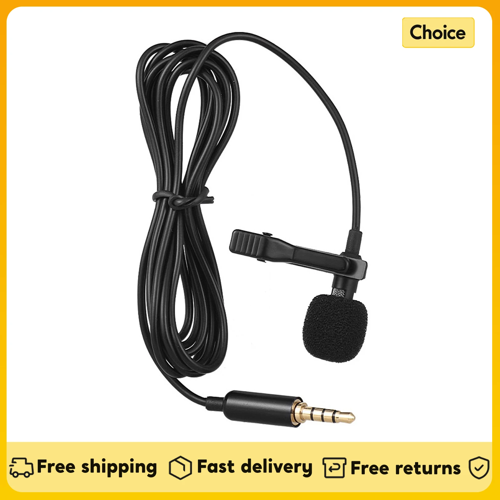 Andoer EY-510A Mini Portable Clip-on Lapel Lavalier Condenser Mic Wired ...