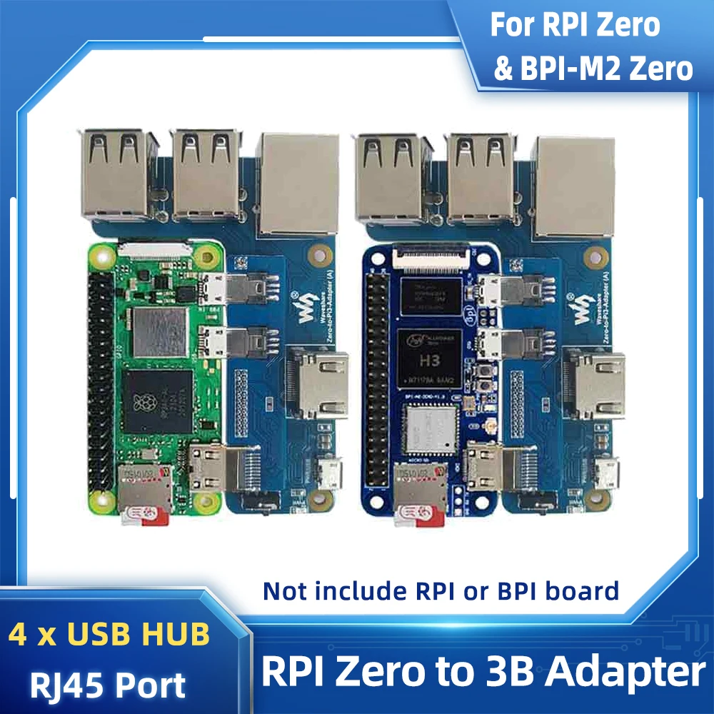 Raspberry pi zero 2 w para pi 3b placa de expansão 4 x hub usb + 10/100m ethernet rj45 hdmi ...