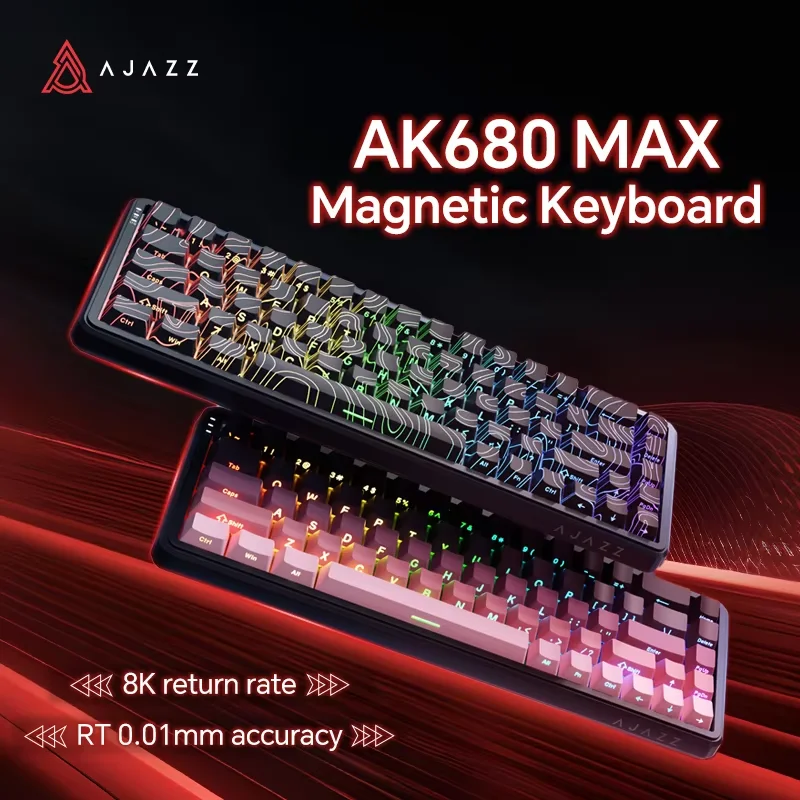 AJAZZ AK680 MAX interruptor magnético Teclado mecánico 60% disparo rápido 0,01mm 8K/1K retorno ...