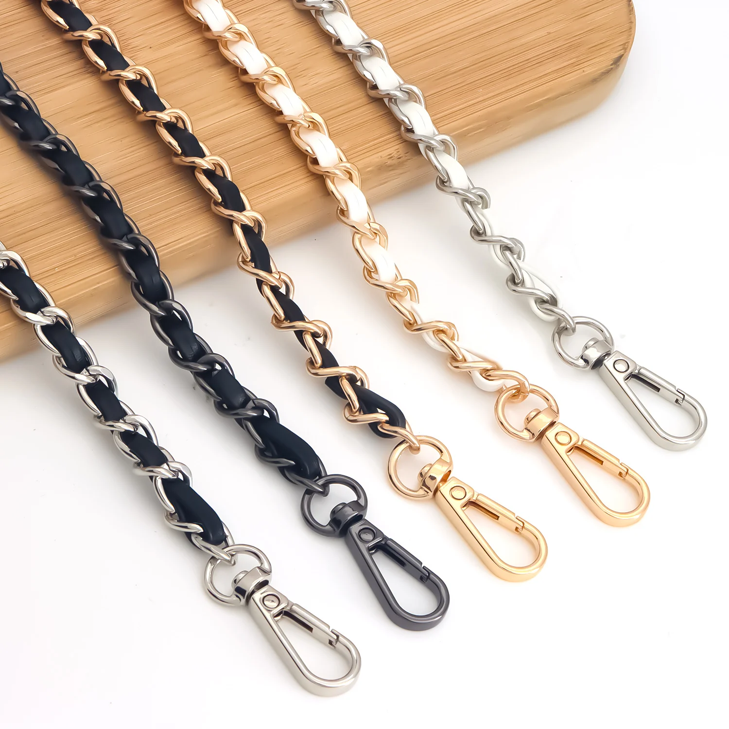 47in PU Leather Flat Chain Strap Handbag Chains Purse Straps Shoulder ...
