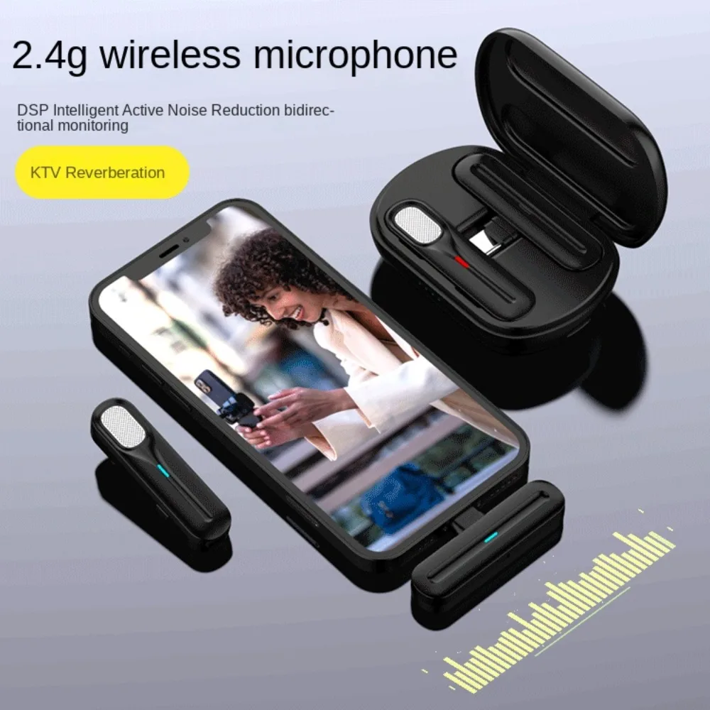 The-New-2-4G-Clip-on-Wireless-Live-Microphone-Charging-Bin-DSP-Noise ...
