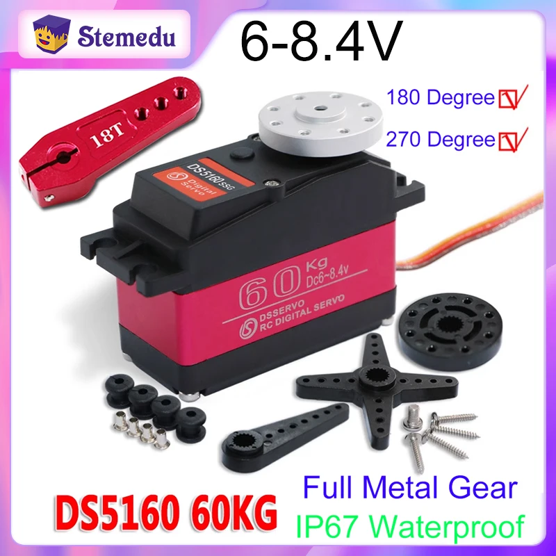 HV DS5160 60kg Digital Servo 180/270 Degree High Speed Metal Gear Baja ...