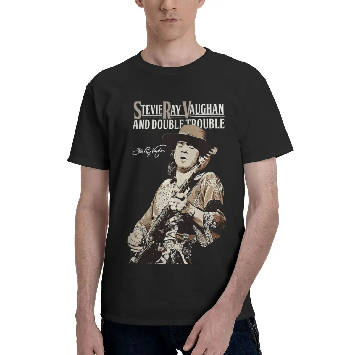 Stevie Ray Vaughan Guitar Blues Rock Legend SRV 100% Cotton Casual ...