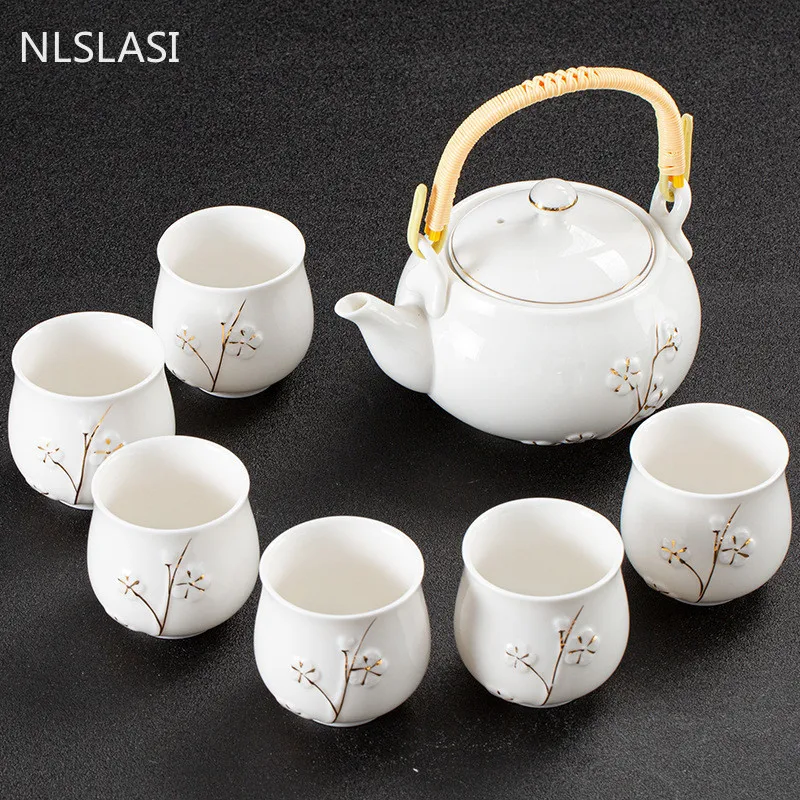 7-pcs-set-Exquisite-ceramic-Tea-sets-Handmade-kettles-tea-cups ...